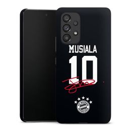 DeinDesign Galaxy A53 5G Handy Premium Case Smartphone Handyh&uuml;lle Schutzh&uuml;lle gl&auml;nzend Fcb Jamal Musiala Fc Bayern M&uuml;nchen Premium Case