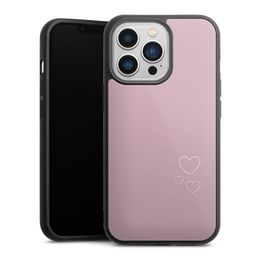 DeinDesign iPhone 13 Pro Handy Gallery Case Handyhülle 9H Gehärtetes Glas Rückseite Hülle Light Pink Love Heart Gallery Case