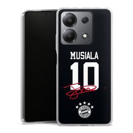 DeinDesign Xiaomi Redmi Note 13 5G Handy Silikon H&uuml;lle Case transparent Handyh&uuml;lle Jamal Musiala Fcb Fc Bayern M&uuml;nchen Silikon Case
