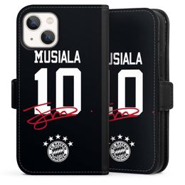 DeinDesign Galaxy A51 Handy Klapph&uuml;lle Handyh&uuml;lle aus Kunst Leder schwarz Flip Case Jamal Musiala Fcb Fc Bayern M&uuml;nchen Sideflip mit Lasche