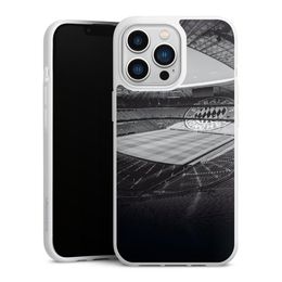 DeinDesign iPhone 13 Pro Handy Silikon H&uuml;lle Case wei&szlig; Handyh&uuml;lle Stadium Fcb Fc Bayern M&uuml;nchen Silikon Case