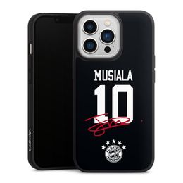 DeinDesign iPhone 13 Pro Handy Premium Silikon H&uuml;lle Handyh&uuml;lle schwarz Case Jamal Musiala Fcb Fc Bayern M&uuml;nchen Silikon Premium Case