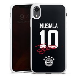 DeinDesign iPhone Xr Handy Silikon H&uuml;lle Case wei&szlig; Handyh&uuml;lle Jamal Musiala Fcb Fc Bayern M&uuml;nchen Silikon Case