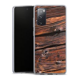 DeinDesign Galaxy S20 FE 5G Handy Silikon H&uuml;lle Case transparent Handyh&uuml;lle Wood Beams Wooden Look Silikon Case