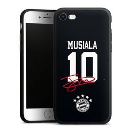 DeinDesign iPhone SE (2022) Handy Premium Silikon H&uuml;lle Handyh&uuml;lle schwarz Case Jamal Musiala Fcb Fc Bayern M&uuml;nchen Silikon Premium Case