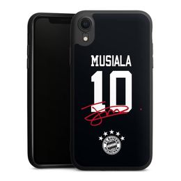 DeinDesign iPhone Xr Handy Premium Silikon H&uuml;lle Handyh&uuml;lle schwarz Case Jamal Musiala Fcb Fc Bayern M&uuml;nchen Silikon Premium Case