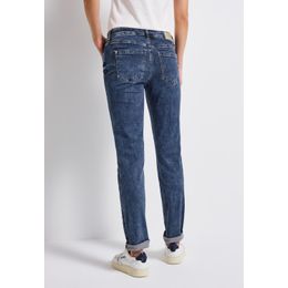Comfort-fit-Jeans Street One, Damen, Gr. 30, L&auml;nge 28, blau (mid blau random washed), Jeans, 82% Baumwolle, 15% Polyester, 3% Elasthan, unifarben, lang, Jeans, Middle Waist