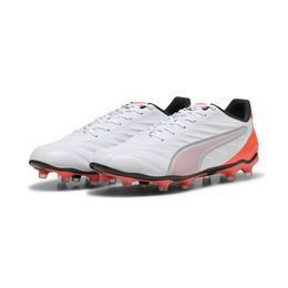Fu&szlig;ballschuh Puma "KING PRO FG/AG Fu&szlig;ballschuhe Erwachsene", Herren, Gr. 39, silber (wei&szlig; silber glowing rot metallic), Obermaterial: Synthetik; Futter: Textil, Synthetik; Innensohle: Textil; Laufsohle: Synthetik, Schuhe Fu&szlig;ballschuh