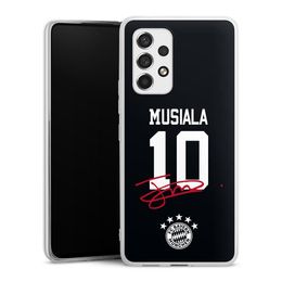 DeinDesign Galaxy A53 5G Handy Silikon H&uuml;lle Case transparent Handyh&uuml;lle Fcb Jamal Musiala Fc Bayern M&uuml;nchen Silikon Case