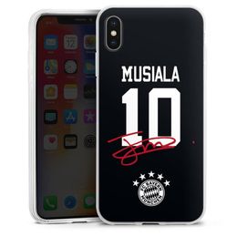 DeinDesign iPhone Xs Max Handy Silikon H&uuml;lle Case transparent Handyh&uuml;lle Jamal Musiala Fcb Fc Bayern M&uuml;nchen Silikon Case