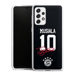 DeinDesign Galaxy A33 5G Handy Silikon H&uuml;lle Case wei&szlig; Handyh&uuml;lle Fcb Jamal Musiala Fc Bayern M&uuml;nchen Silikon Case