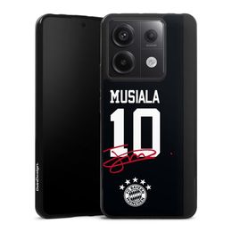 DeinDesign Xiaomi Redmi Note 13 Pro 5G Handy Silikon H&uuml;lle Case schwarz Handyh&uuml;lle Jamal Musiala Fcb Fc Bayern M&uuml;nchen