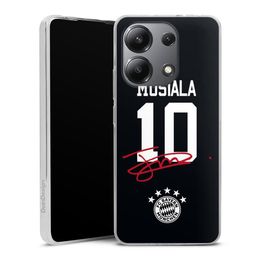 DeinDesign Xiaomi Redmi Note 13 4G Handy Silikon H&uuml;lle Case transparent Handyh&uuml;lle Jamal Musiala Fcb Fc Bayern M&uuml;nchen Silikon Case