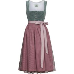 BERWIN Midi Dirndl mit Cordmieder Mint/Rosa (Größe: 36)