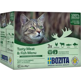 Bozita HiG Multibox Fisch&Fleisch Katzen-Nassfutter getreidefrei 12x85g