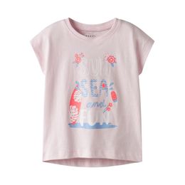 name it T-Shirt 'NMFVIOLET' Mädchen Größe 116 hellblau / rosa / melone / weiß