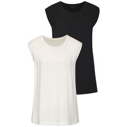 Lascana Shirt Damen Größe XXS/XS schwarz / offwhite