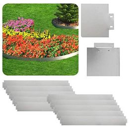 10er Set Rasenkanten Metall Verzinkt 14 cm hoch, 10 m lang | Beeteinfassung | Beetumrandung | Beetbegrenzungen