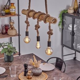 hofstein Asmara Pendelleuchte Braun, Naturfarben, 3-flammig