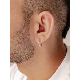 Hey Happiness Earring 'Mid Plain' male Silver size One Size