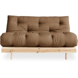 Daybett Karup Design "Roots Sofa Bed, Schlafsofa, Daybett, Bettfunktion, FSC-Massivholz", braun (mocca), B:140cm H:85cm, Daybetten, Inkl. Futonmatratze. Mehrere Gr&ouml;&szlig;en & Farben, Made in Europe