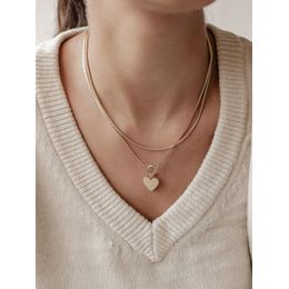 Hey Happiness Necklace 'Herz Duo' female Gold size Onesize