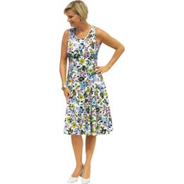 Damen Jerseykleid mit breiten Trägern bunt, Größe 38