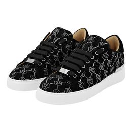 Philipp Plein Low-Top Sneaker - Sneaker Monogram Mit Schmucksteinen - Gr. 39 (EU) - in Schwarz - f&uuml;r Damen