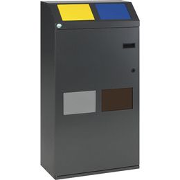 Var Wertstoffsammelschrank, 4-fach-Sammler, Volumen 100 Liter, eisenglimmer