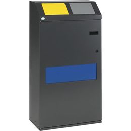 Var Wertstoffsammelschrank, 3-fach-Sammler, Volumen 100 Liter, eisenglimmer