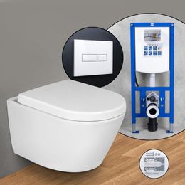 evineo ineo Komplett-SET Wand-WC mit neeos Vorwandelement,, BE0509WH+16601WH#SET,
