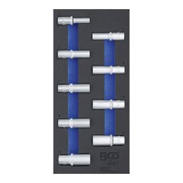 BGS-technic BGS Werkstattwageneinlage 1/3: Steckschl&uuml;ssel-Eins&auml;tze Sechskant 12,5 mm (1/2 Zoll) 10-24 mm tief 9 teilig ; BGS technic (4057)