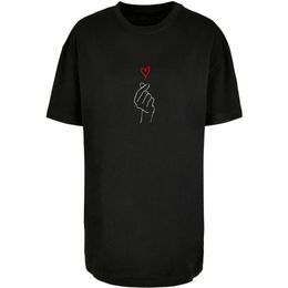 Merchcode T-Shirt 'Heart' Damen Gr&ouml;&szlig;e XXXL knallrot / schwarz / wei&szlig;