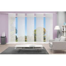 Schiebegardine Vision S "5ER SET ROM" Gr. 1, weiß, B:60cm H:260cm, Polyester, Gardinen, HxB: 260x60, Schiebevorhang 5er Set Uni
