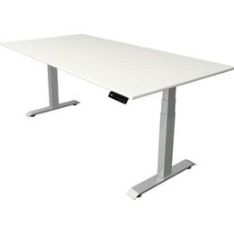 Kerkmann, Schreibtisch, Move 4 elektrisch höhenverstellbarer Schreibtisch weiss rechteckig, T-Fuss-Gestell silber 200