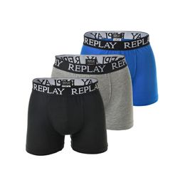 Replay Boxershort 3er Pack in Schwarz/Grau/Blau | Gr.: L