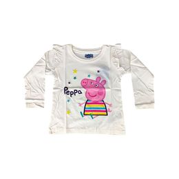 Langarmshirt Peppa Pig mit R&uuml;schen in Creme | Gr.: 104