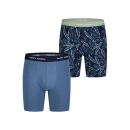 Happy Shorts 2er-Set: Boxershorts in Dunkelblau/ Blau | Gr.: XL