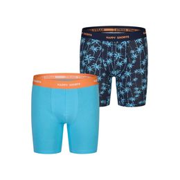 Happy Shorts 2er-Set: Boxershorts in Dunkelblau/ T&uuml;rkis | Gr.: M