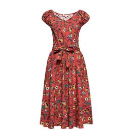 Queen Kerosin Swing Kleid Hawaii in rot | Gr.: S