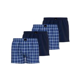 Götzburg Götzburg Web-Boxershorts 4er Pack in Blau/Weiß | Gr.: L