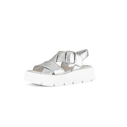 Gabor Fashion Plateau Sandalen in silber | Gr.: 38,5