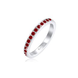 Elli Ring 925 Sterling Silber in Dunkelrot | Gr.: 60