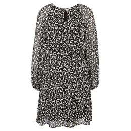 Cartoon Chiffonkleid mit Muster in Schwarz/Wei&szlig; | Gr.: 36
