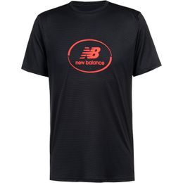 New Balance Funktionsshirt Herren - schwarz - Gr. M - Polyester