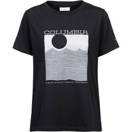 Columbia Rolling Bend T-Shirt Damen - schwarz - Gr. L - Baumwolle