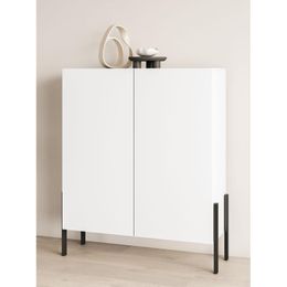 Inosign Kommode »Jukon, Breite 110 cm, moderne grifflose Hochschrank, 2Türen« Highboard mit viel Stauraum, push-to-open-Funktion weiss matt Die...