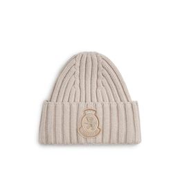 Tommy Hilfiger Beanie »TH CREST FLUFFY« für Frauen, aus Rippstrick, TH-Wappen-Patch an Umschlag Sandalwood