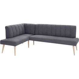 exxpo - SOFA FASHION Eckbank »Costa, moderne Rückensteppung, bequem und elegant, hoher Holzfuß« hochwertig verarbeitet, Frei im Raum stellbar delfin