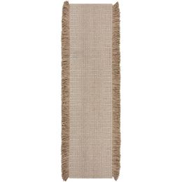 FLAIR RUGS Teppich »Rene« rechteckig 4 mm Höhe aus gewebter Wolle beige Obermaterial: 74% Wolle, 26% Polyester B : 60 cm 1 Stk.